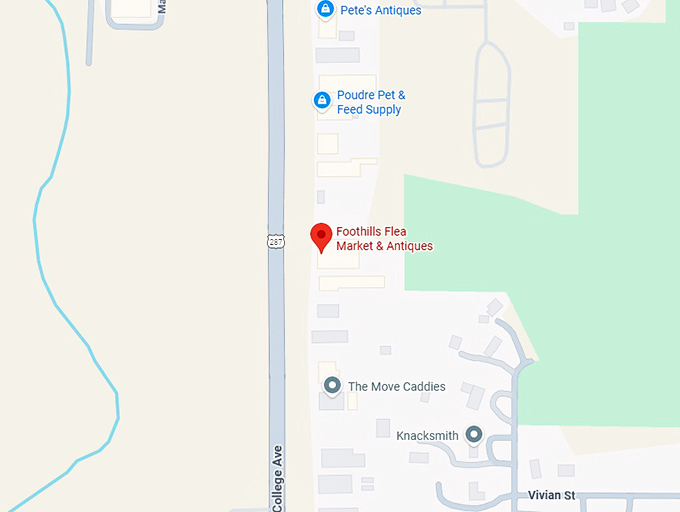 foothills flea market & antiques map