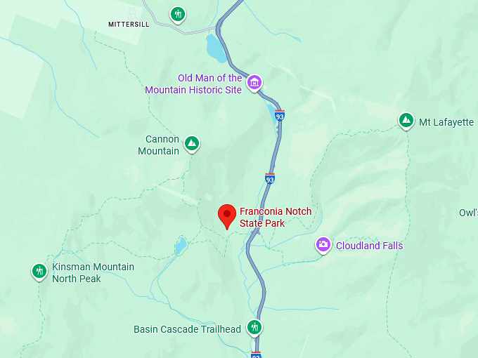 16. franconia notch state park map