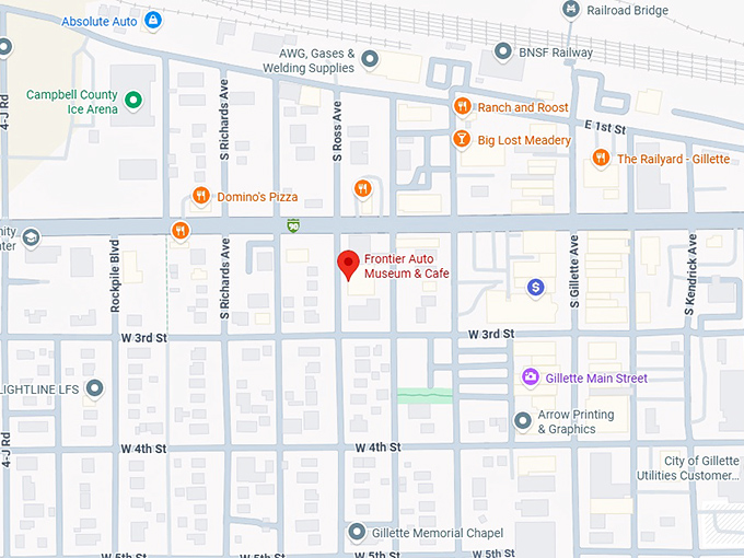 16. frontier auto museum & cafe map