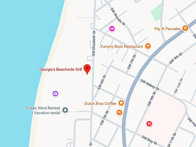georgie's beachside grill map