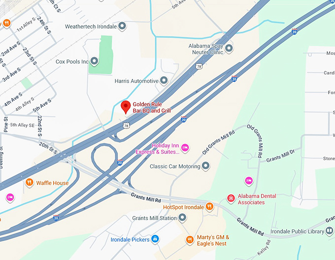 16. golden rule bar b q map