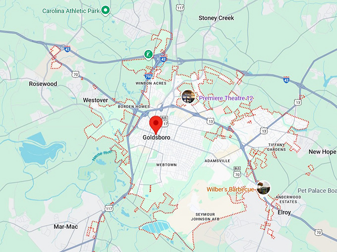 16. goldsboro, nc map