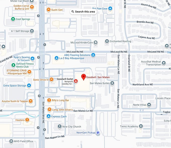 16. goodwill (5000 san mateo blvd ne) map