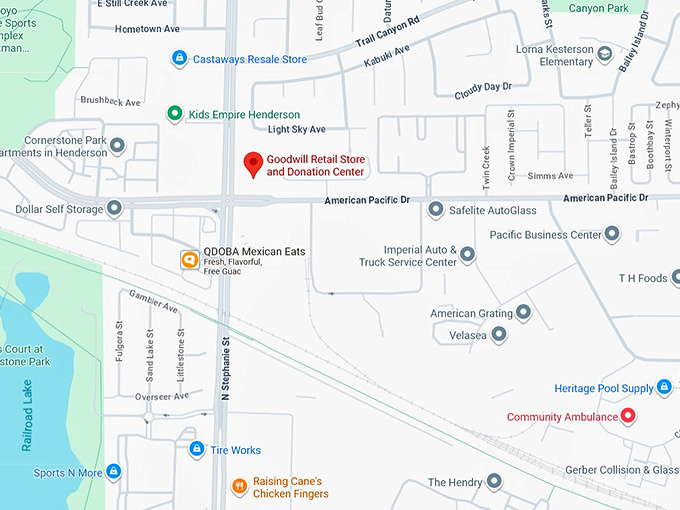 16. goodwill retail store and donation center (1390 american pacific dr) map