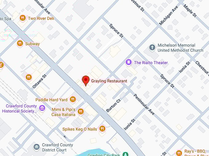 16. grayling restaurant map