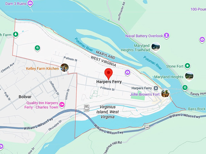 16. harpers ferry, wv map