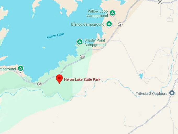 heron lake state park map