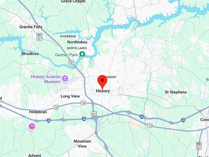 hickory nc map