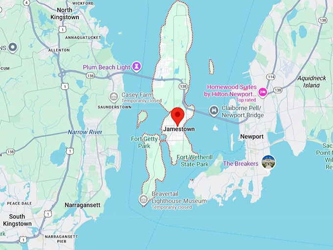 16. jamestown, ri map