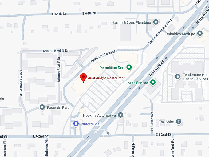 16. just judy's restaurant map