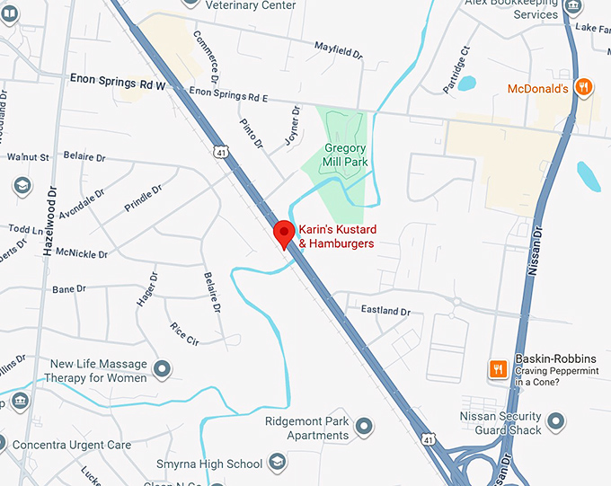 16. karin's kustard & hamburgers map