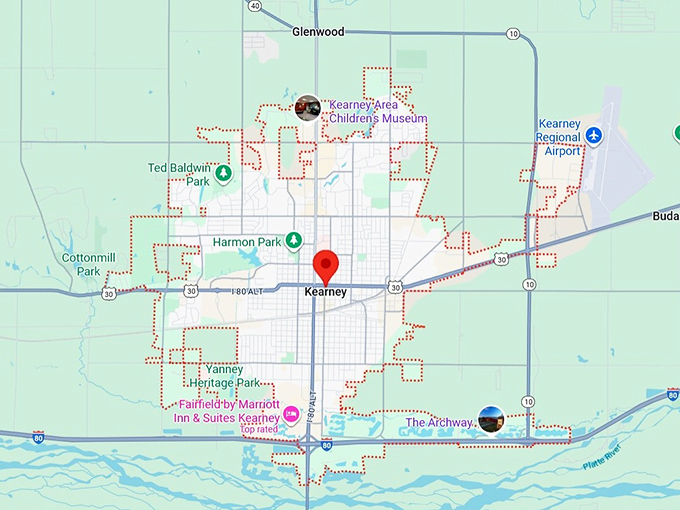 16. kearney, ne map
