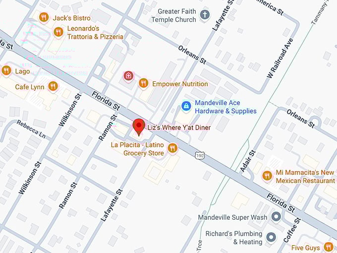 16. liz's where y'at diner map