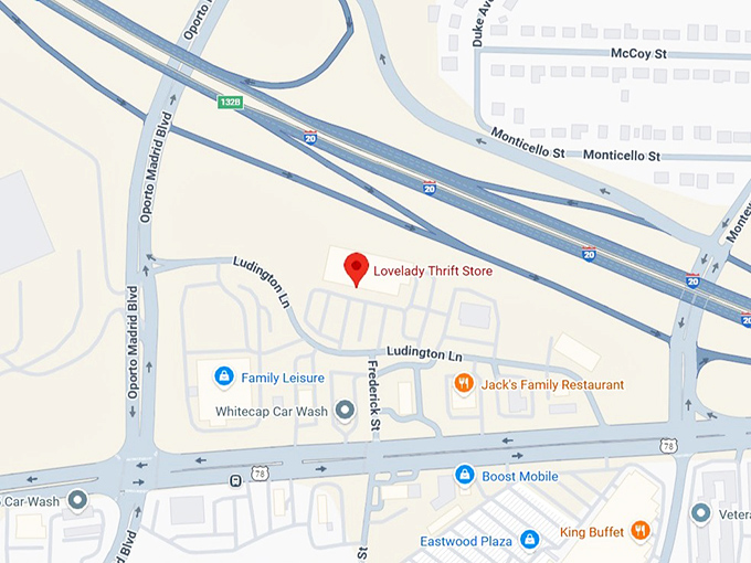 16. lovelady thrift store map