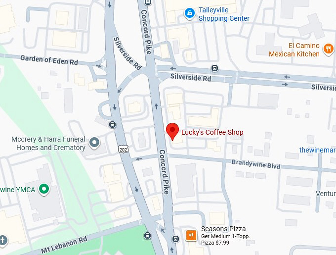 16. lucky's coffee shop map