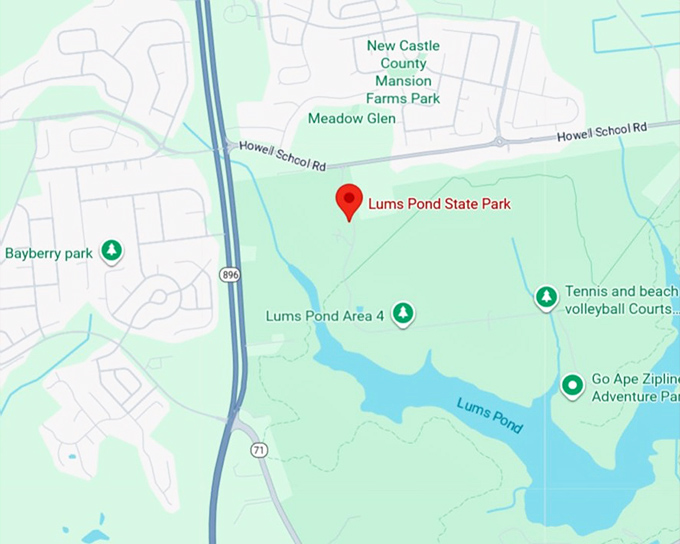 16. lums pond state park map