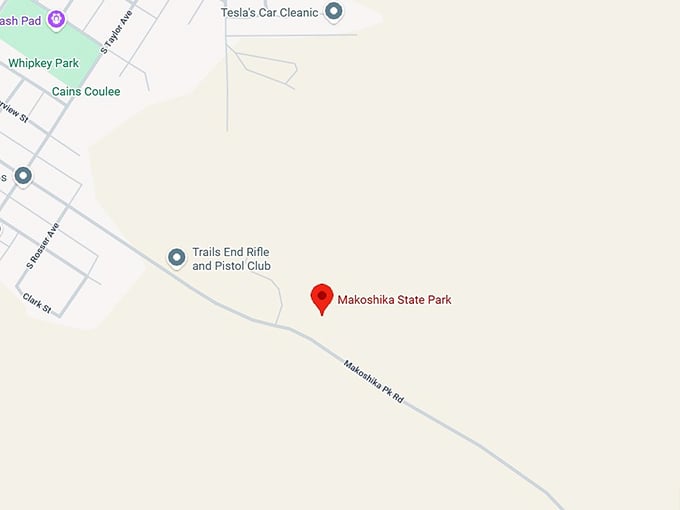 16. makoshika state park map