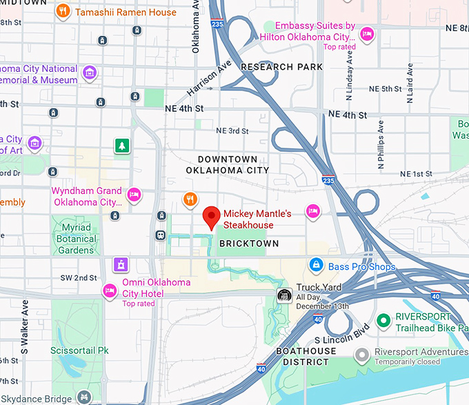 16. mickey mantle's steakhouse map