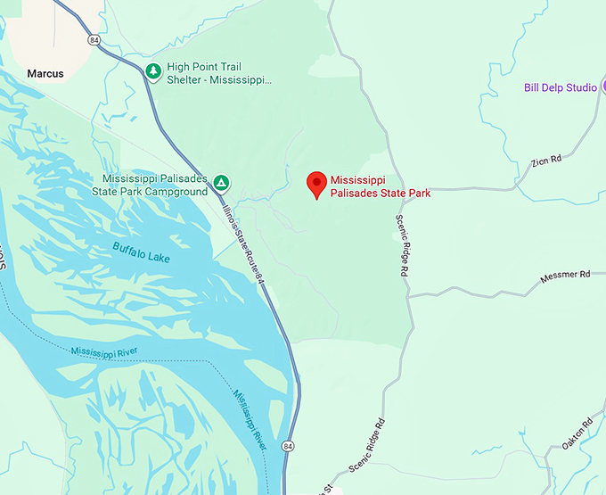 16. mississippi palisades state park map