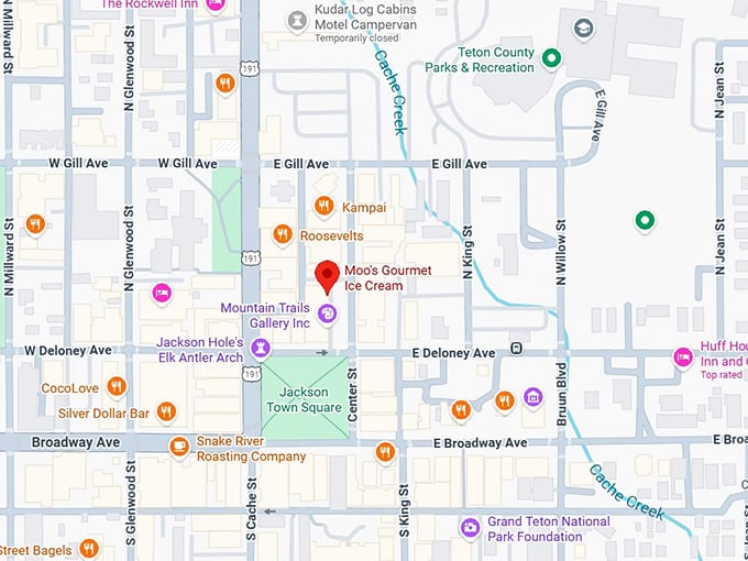 moo's gourmet ice cream map