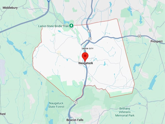 16. naugatuck, ct map