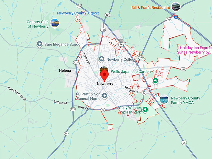 16. newberry, sc map