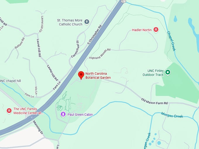 16. north carolina botanical garden map