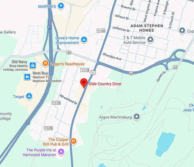 16. olde country diner map