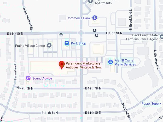 16. paramount marketplace antiques, vintage & new map