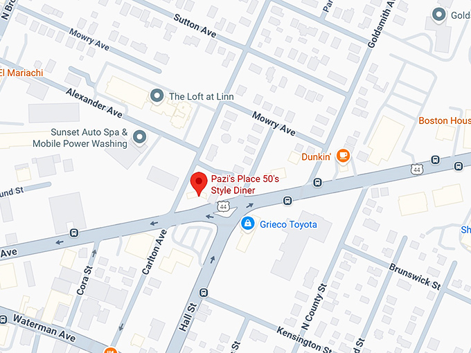 pazi's place 50's style diner map