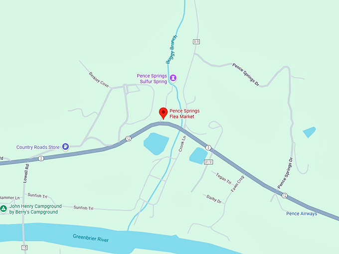 16. pence springs flea market map