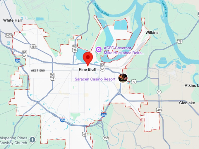 16. pine bluff map