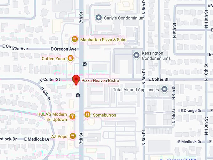 16. pizza heaven bistro map