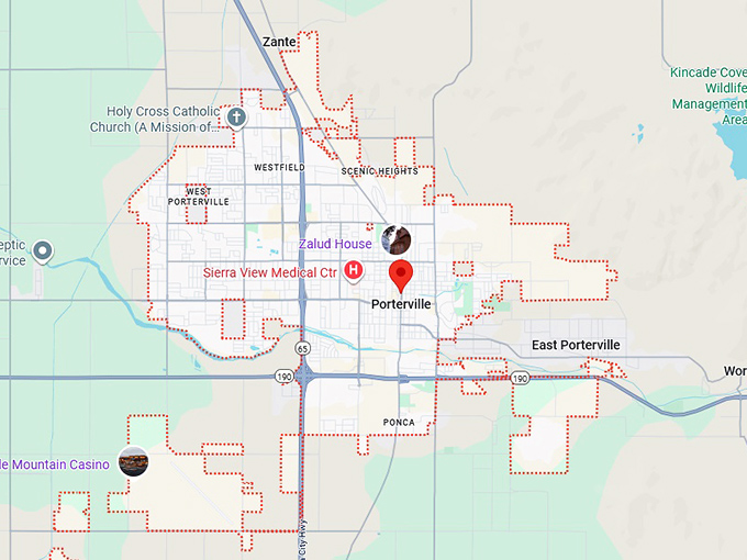 16. porterville map