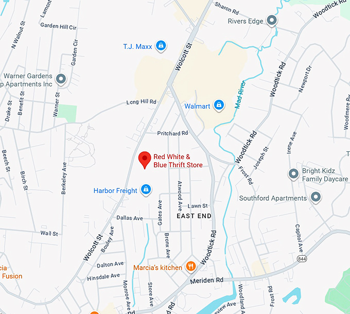 16. red white & blue thrift store map