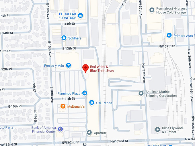 16. red white & blue thrift store map