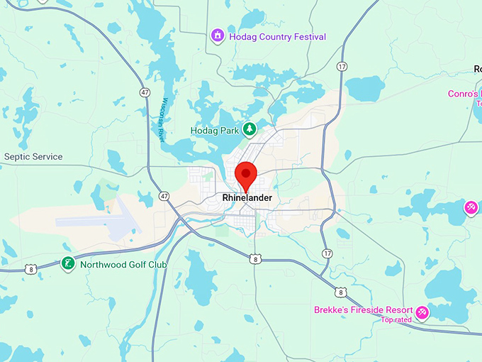 16. rhinelander, wi map