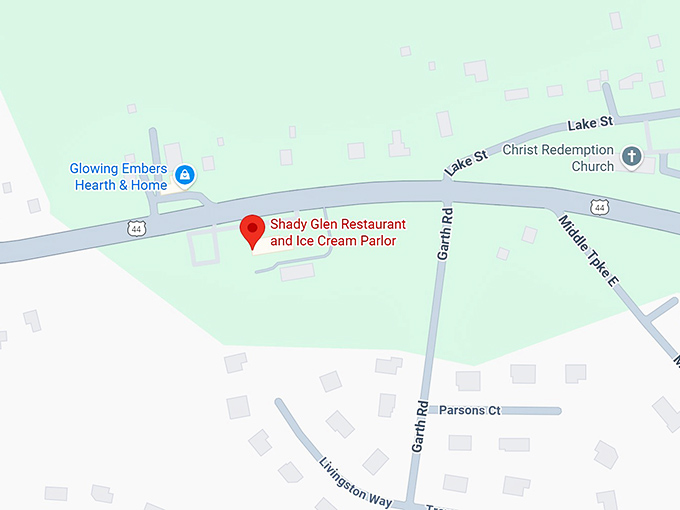16. shady glen restaurant and ice cream parlor map
