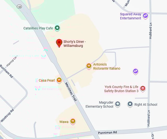 shorty&rsquo;s diner williamsburg map