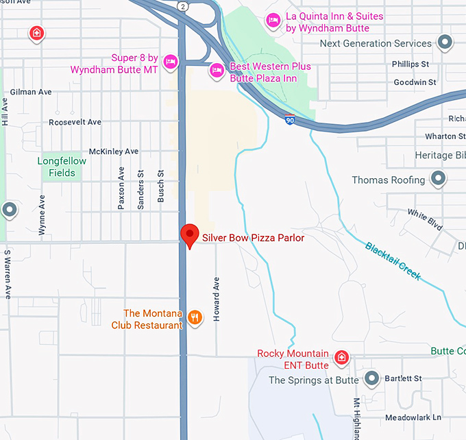 16. silver bow pizza parlor map