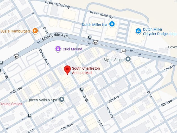 16. south charleston antique mall map