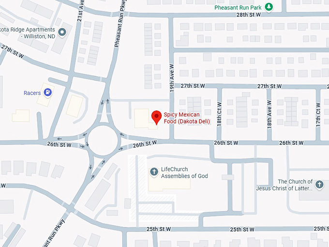 16. spicy mexican food (dakota deli) map