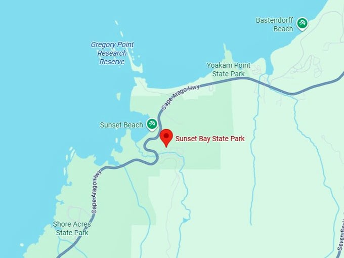 16. sunset bay state park map