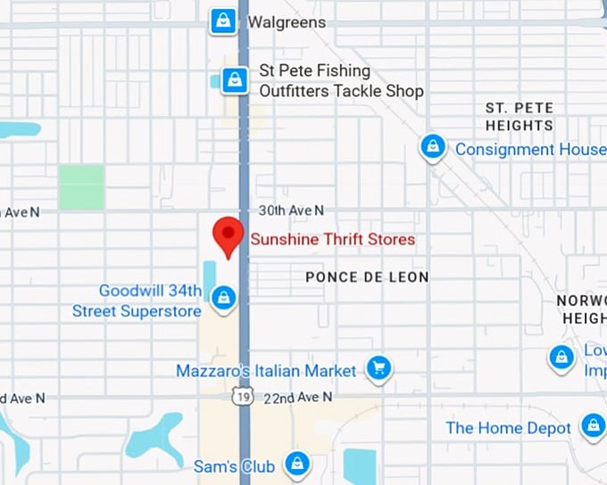 16. sunshine thrift stores map