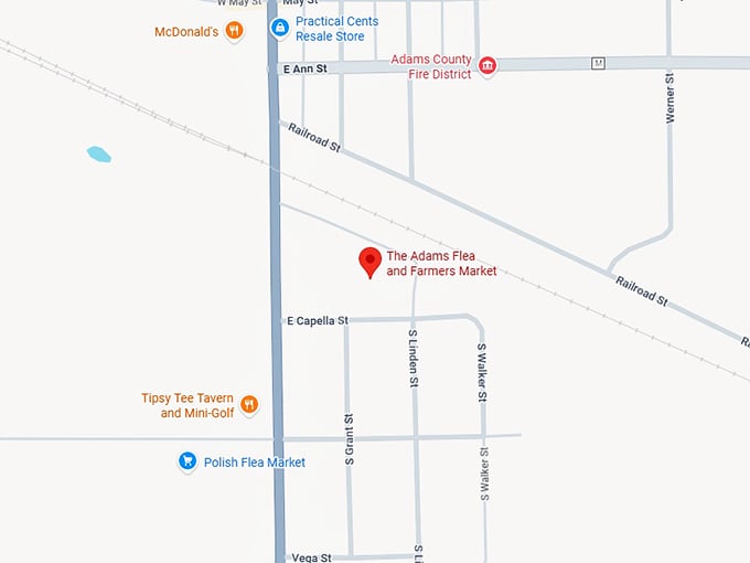 16. the adams flea and farmers market map