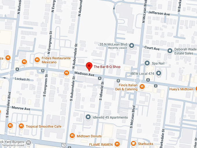 16. the bar b q shop map