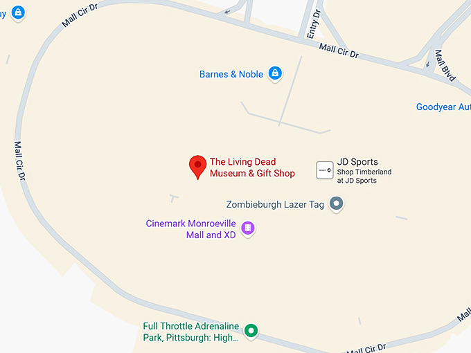 16. the living dead museum & gift shop map