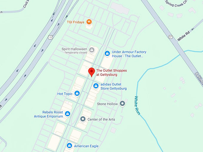 16. the outlet shoppes at gettysburg map