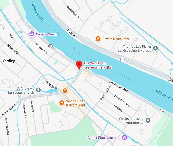16. the yardley inn restaurant and bar map.