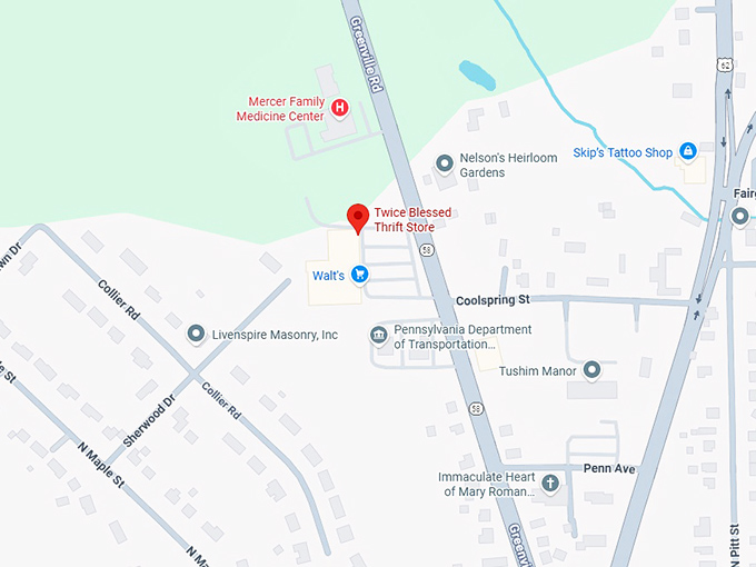 16. twice blessed thrift store map